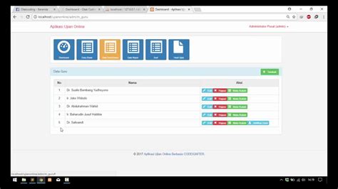 Aplikasi Ujian Online Berbasis Web Dengan Codeigniter Youtube