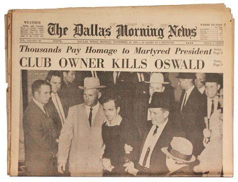 Jfk Kennedy U Cassassination Suspect Oswald Slain At Jail U D Long
