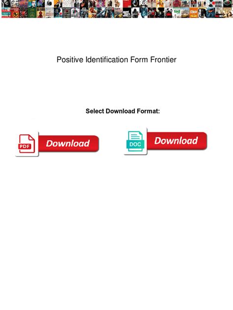 Fillable Online Positive Identification Form Frontier Positive