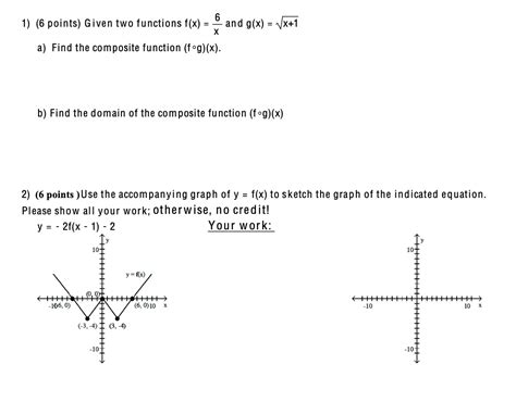 solved 1 6 points given two functions f x x6 and