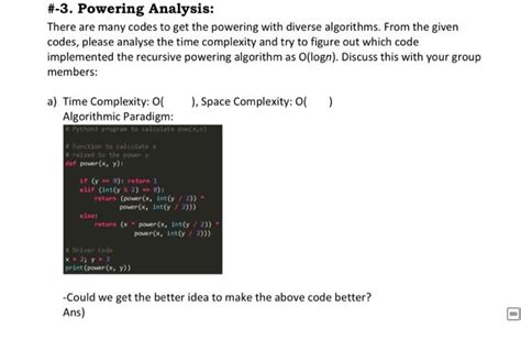 solved 3 powering analysis there are many codes to get