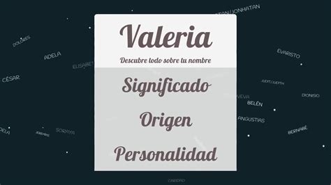 Significado De Valeria Nombre Espa Ol Para Tu Bebe Ni O O Ni A Origen