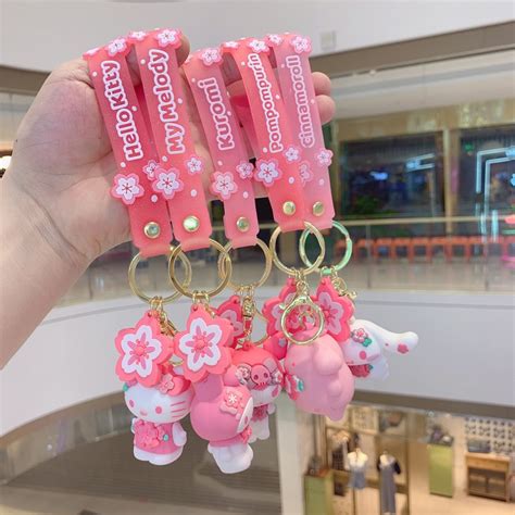 Móc Khóa Hình Búp Bê Sanrio Hello Kitty Kuromi My Melody Cinnamoroll Dễ