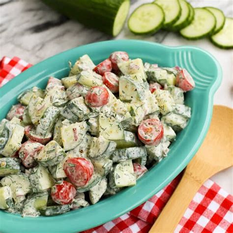 Cucumber Tomato Salad With Creamy Dressing L A Farmgirl S Dabbles