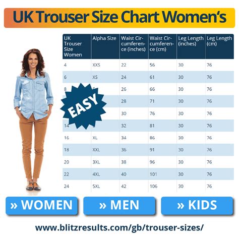Women S Uk Pant Size Conversion Chart At Mitchell Muncie Blog