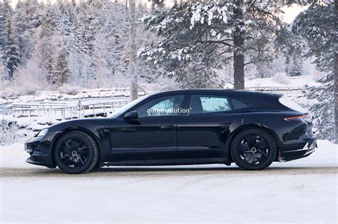 Facelifted Porsche Taycan Sport Turismo Spied Naked In A Winter
