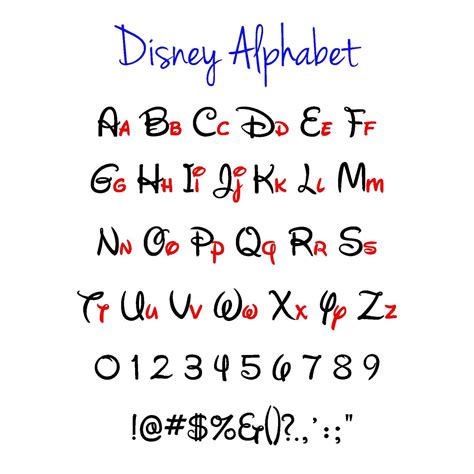 Disney Alphabet Disney Svg Disney Svg Alphabet Vector Etsy