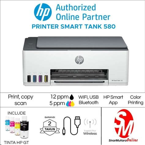 Promo Printer Hp 580 Smart Tank Print Scan Copy Wireless Diskon 4 Di