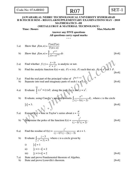 07a4bs02 mathematics iii pdf trigonometric functions integer