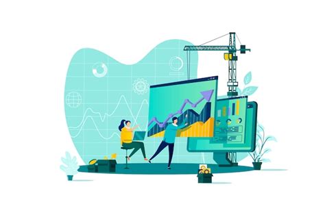 Premium Vector Data Analysis Concept In Style With People Characters