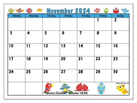 Kalender Til Udskrivning 483 Michel Zbinden DA