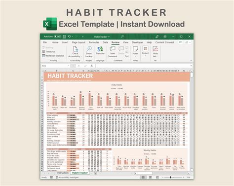 Habit Tracker Excel Habit Tracker Spreadsheet Goal Tracker Etsy UK