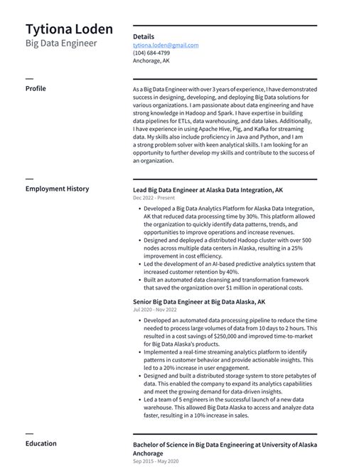 Apple Big Data Engineer Resume Examples ResumeCat