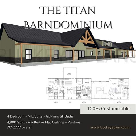 Mother In Law Suite Barndominium Floor Plan With Framing Plans And