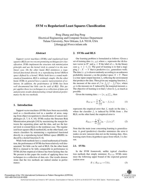 [pdf] svm vs regularized least squares classification peng zhang and jing pdf document 1058255