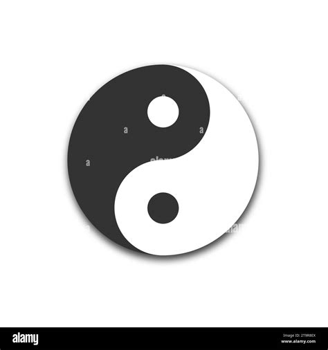 Yin Yang Icon Taoism Symbol Yinyang Sign Flat Vector Illustration