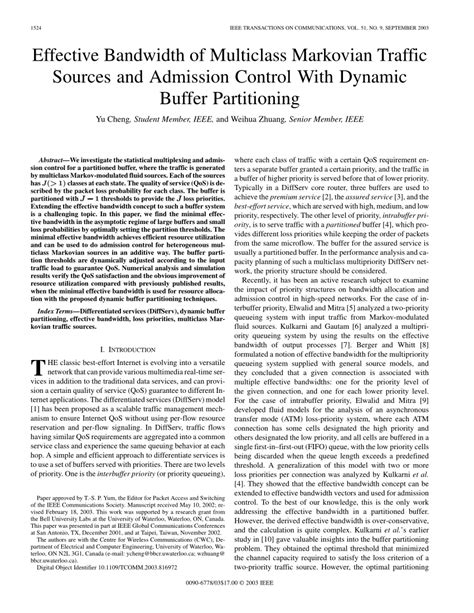 pdf effective bandwidth of multiclass markovian traffic sources and admission control with