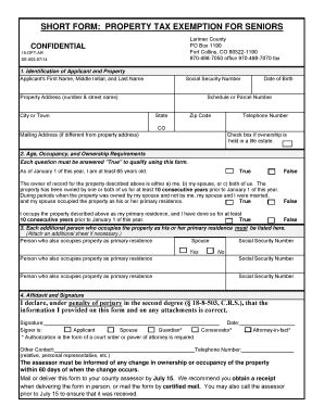 Fillable Online Co Larimer Co Are Three Basic Requirements To Qualify 1