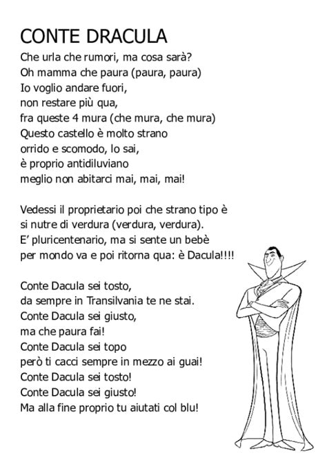 Conte Dracula Canzone Per Bambini Schededidattiche It