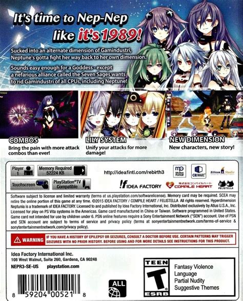 TGDB Browse Game Hyperdimension Neptunia Re Birth3 V Generation