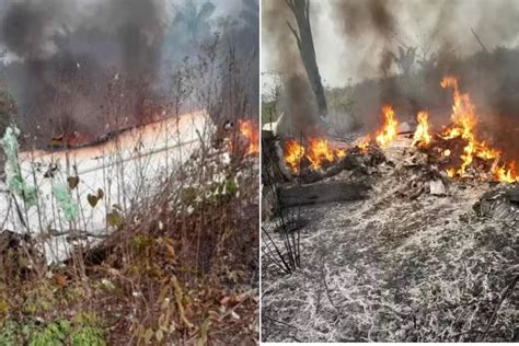 Imagens fortes vídeo vazado mostra avião em chamas após queda no Mato