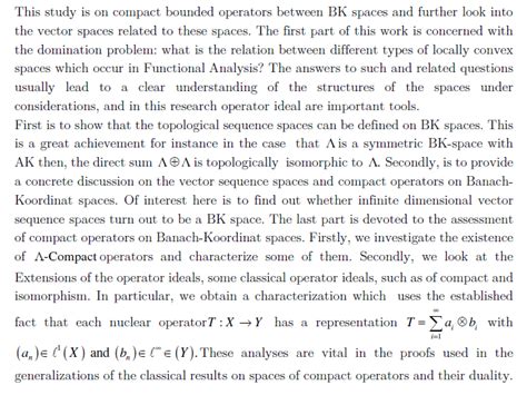 on compact bounded operators between banach koordinat spaces and their vector sequence spaces