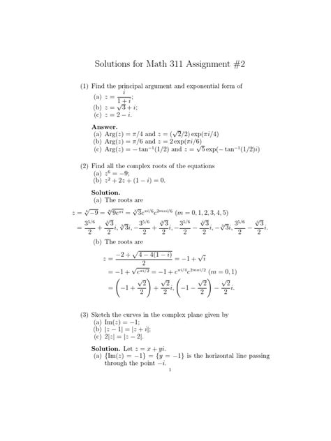 solutions for math 311 assignment 2 pdf exponential function elementary mathematics