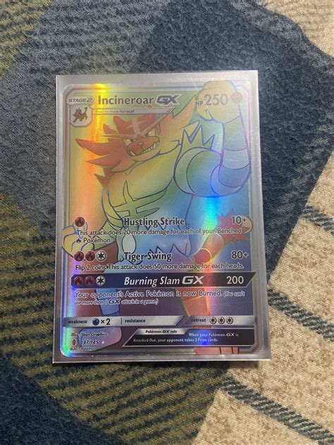Incineroar GX Rainbow Rare Guardians Rising 147 145 Pokemon Card Values