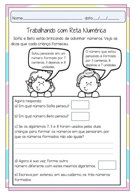 Atividades de Matemática para imprimir 3º ano