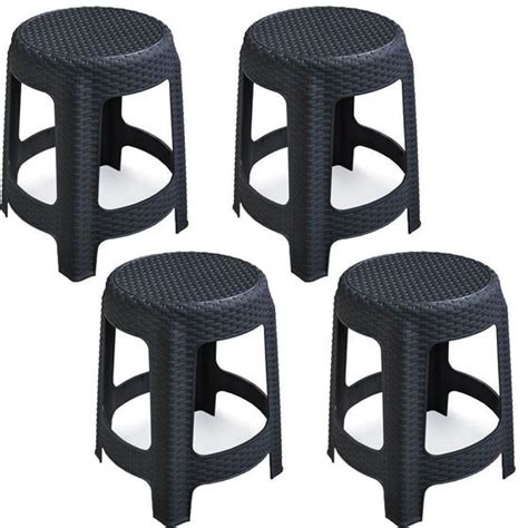 Kit Banqueta Rattan Praia Piscina Quiosque Preta Arqplast Banqueta