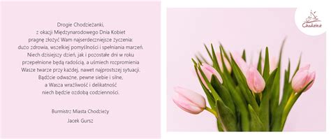 Życzenia z okazji Dnia Kobiet Miasto Chodzież Portal gov pl