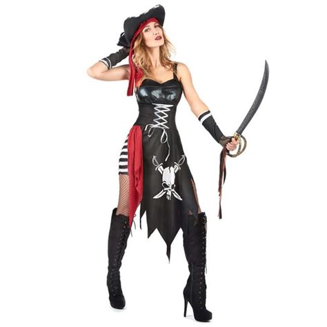 Déguisement Pirate Femme Robe Noire Jolly Roger
