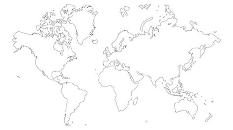 Contorno mapa del mundo ilustración vectorial Vector Premium