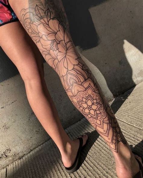 37 ideias Fantásticas de Tatuagens nas Pernas 123 Tatuagens Floral