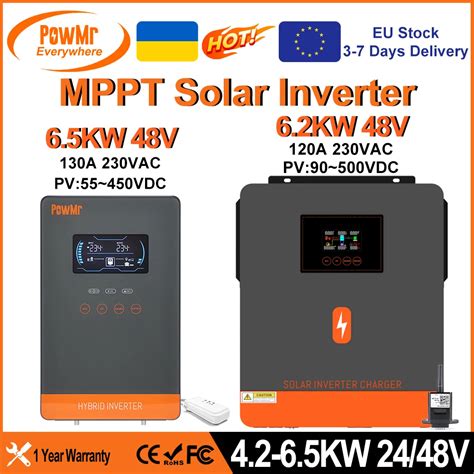 PowMr 6 5kw 4 5kw 6 2 KW 4 2kw Hybrydowy Inwerter S Oneczny 48V 24V
