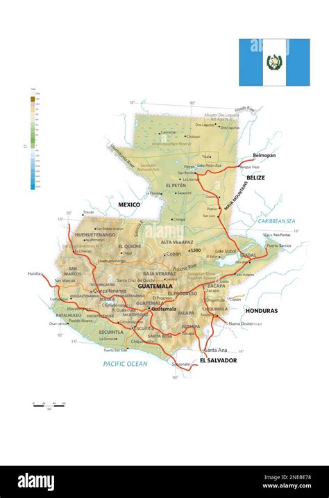 Mapa F Sico Y Pol Tico De Guatemala Archivo Postscript Encapsulado