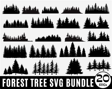 Wald Bundle Kiefer Bundle Pine Tree Border Svg Baum Des Lebens Svg
