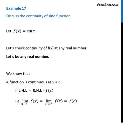 Example Discuss Continuity Of Sine Function Class