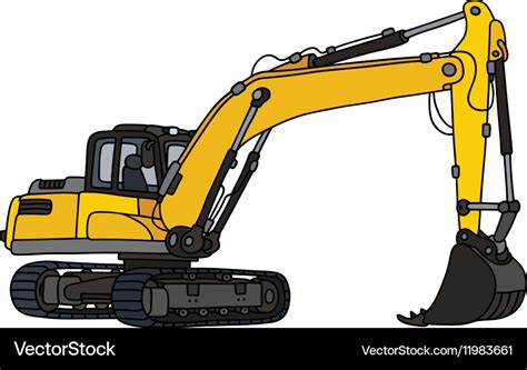 Yellow Big Excavator Royalty Free Vector Image