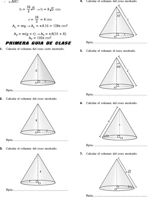EL CONO EJERCICIOS RESUELTOS PDF
