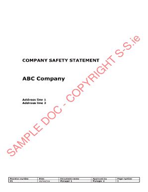 Fillable Online Safety Statements ABC Company Bsafetyb