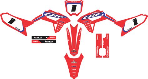 KIT ADESIVOS GRAFICOS CRF 230 BIKER R1DE RIDE VERMELHO ORIGINAL Print