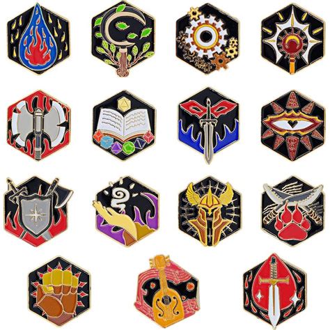 Dnd E Character Class Dm Hard Enamel Pins Set Of Pcs Tabletop Rpg