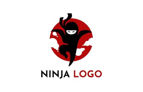 Modelo De Logotipo Ninja Vetor Premium