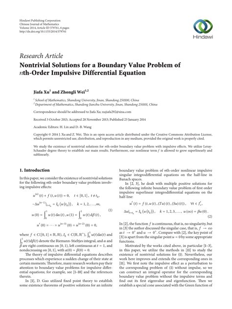 pdf nontrivial solutions for a boundary value problem of th order impulsive differential equation
