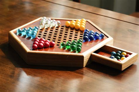 Jeu De Dames Chinoises De Luxe En Bois Pi Ces En Marbre