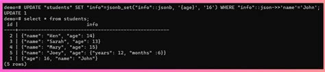 Working With JSON Data In Postgres Tembo Docs