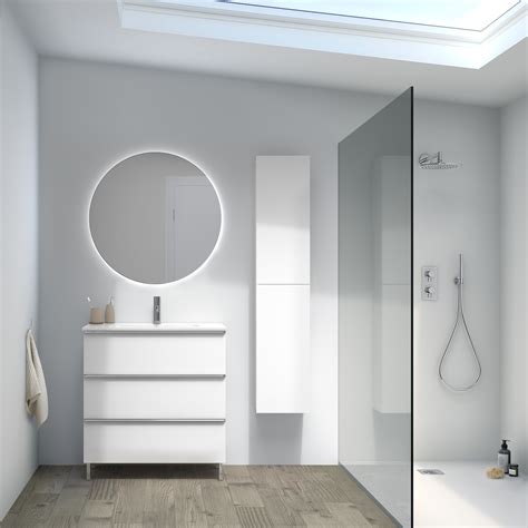 Mueble De Ba O Con Lavabo Komplett Blanco X Cm Leroy Merlin