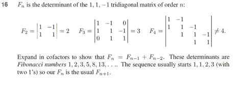 solved 16 fn is the determinant of the 1 1 1 tridiagonal matrix of order n fz 1 1 2 0