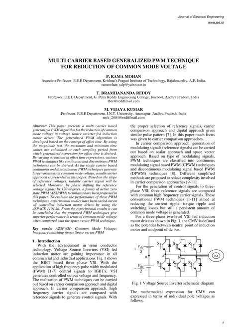 pdf multi carrier based generalized pwm technique for reduction of common mode voltage